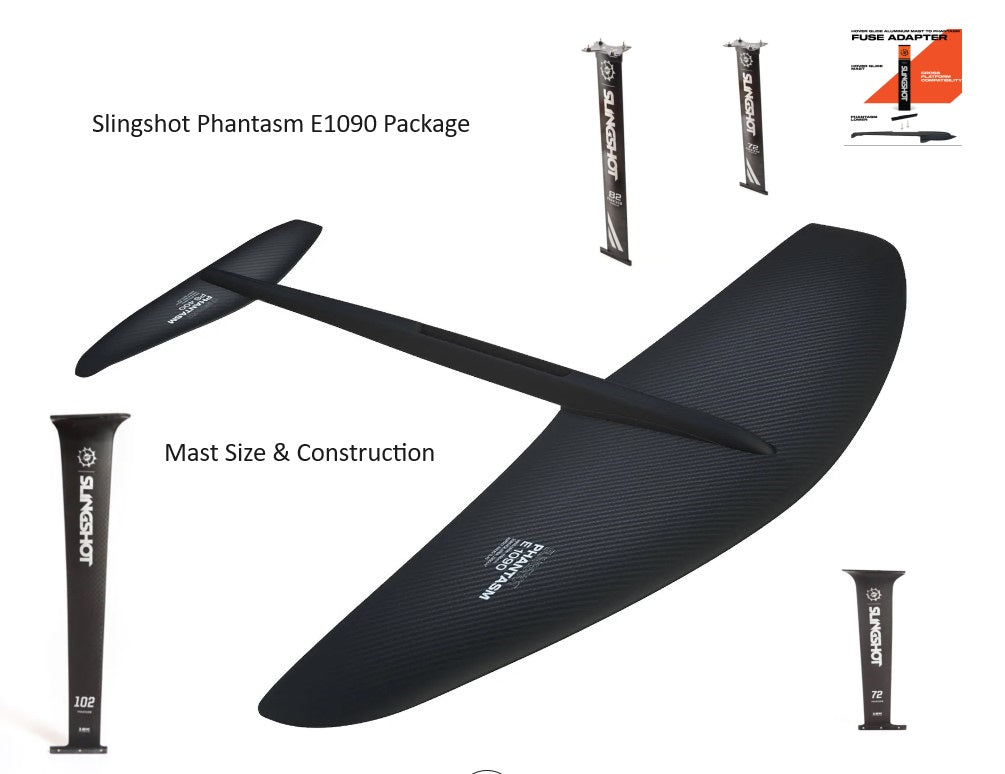 Slingshot Phantasm Wing Foil Fin Package - Easy Quick Start 190lbs